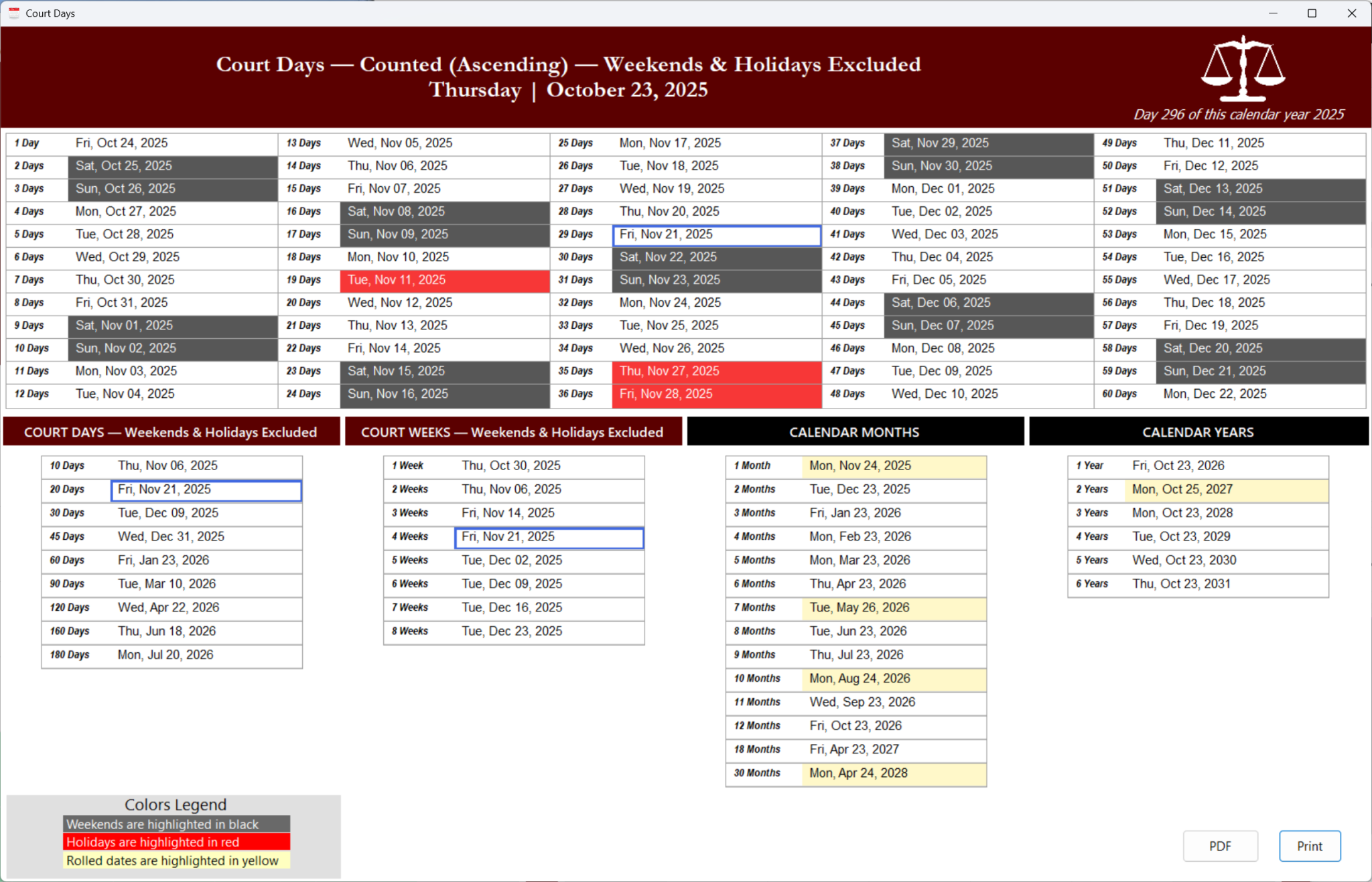 Court Calculator | Court Date Calendar | Legal Deadline Tool